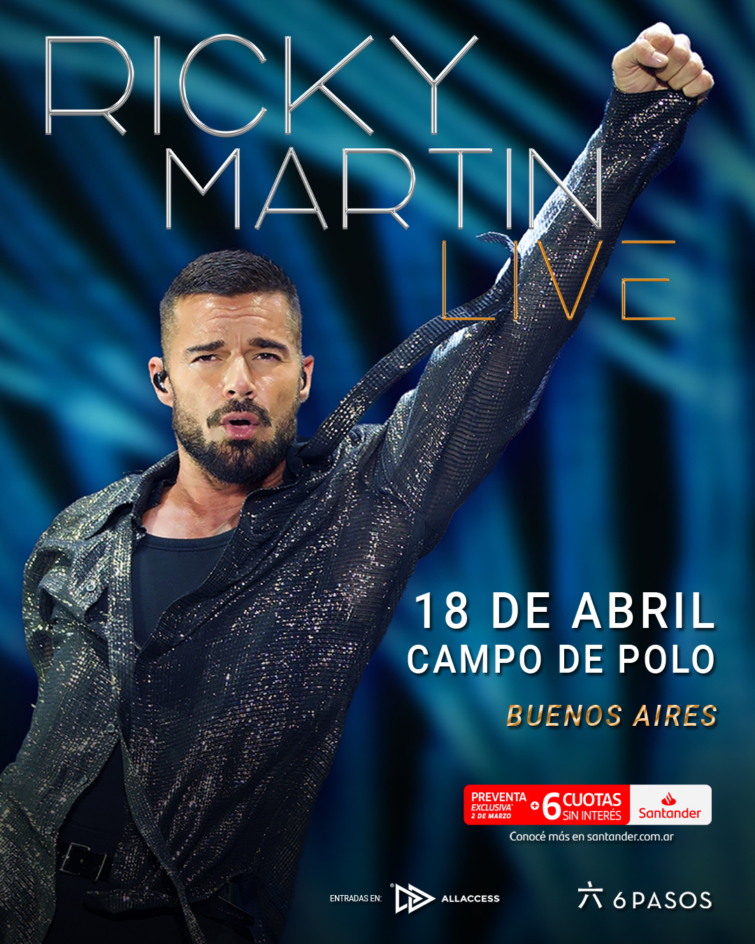 Ricky Martin en Argentina 2026: precios y ubicaciones para el Campo de ...